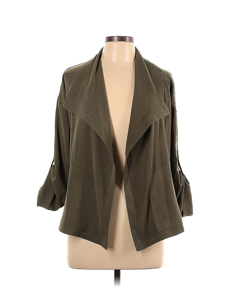 Max Studio Solid Green Jacket Size L - 74% off | ThredUp