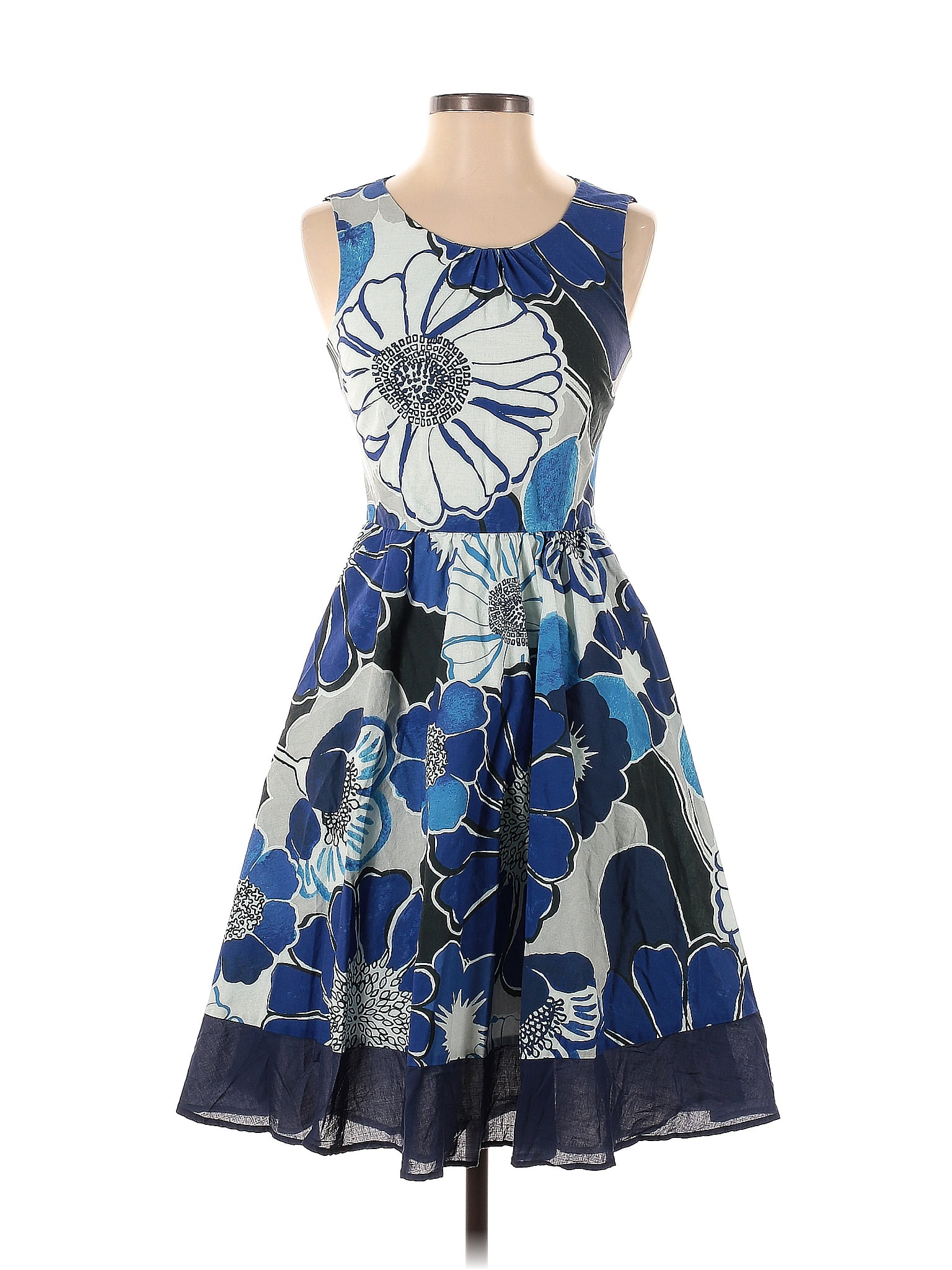 ModCloth 100% Cotton Floral Multi Color Blue Casual Dress Size XS - 59% ...