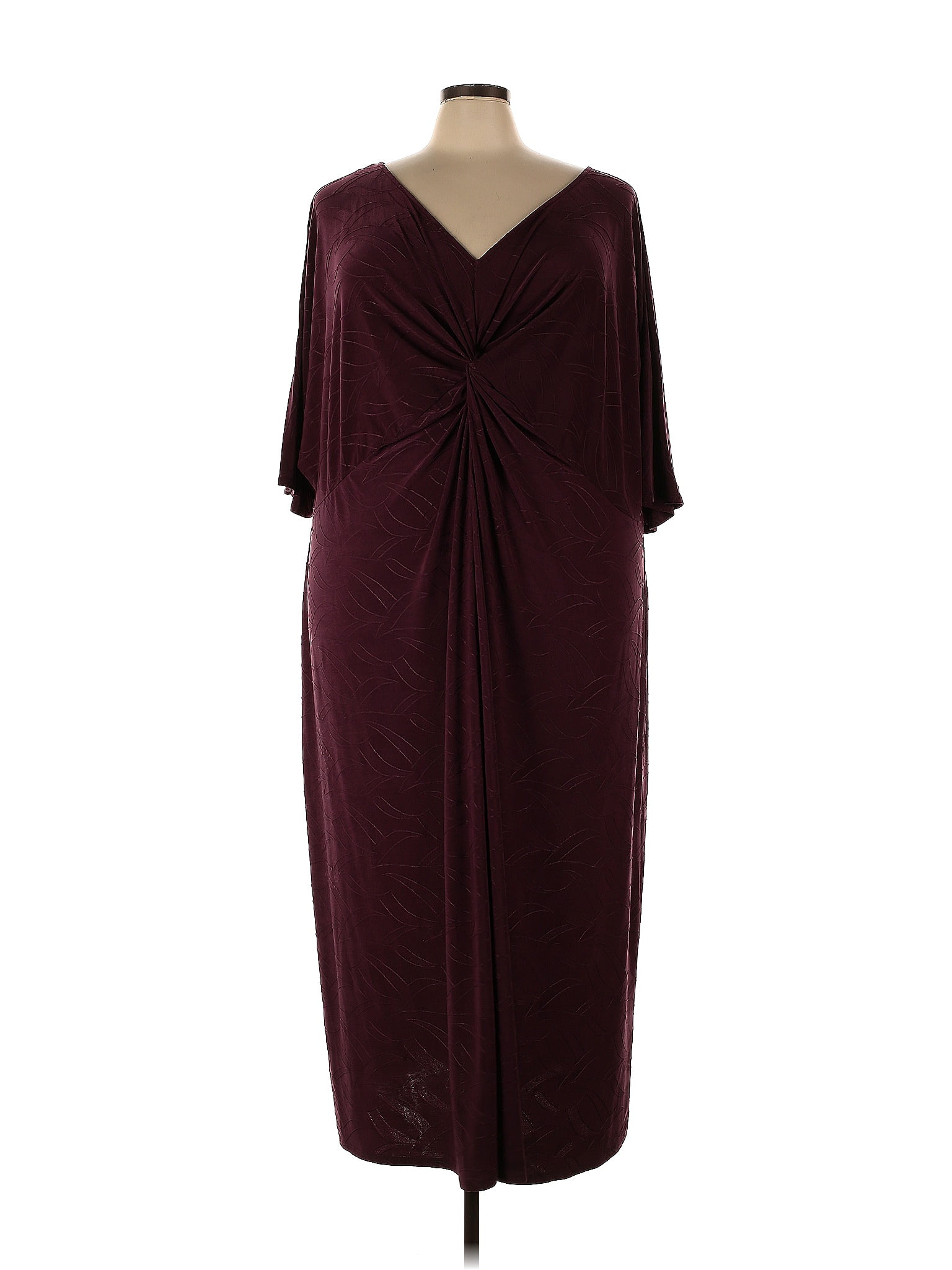 Catherines Solid Maroon Burgundy Casual Dress Size 5X (Plus) - 53% off ...