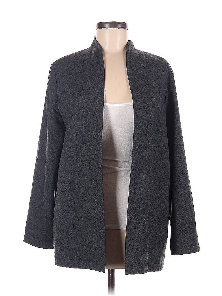 Valerie Stevens 100% Wool Solid Gray Jacket Size M - 59% off | ThredUp