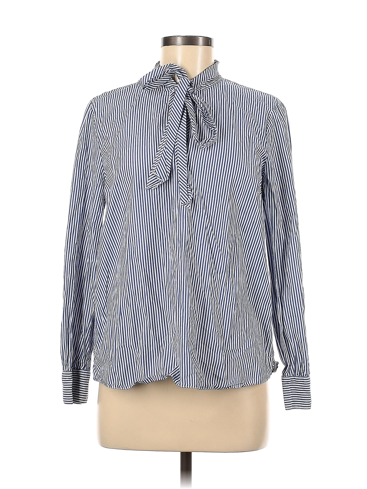 J.Crew 100% Cotton Blue Long Sleeve Blouse Size M - 74% off | ThredUp