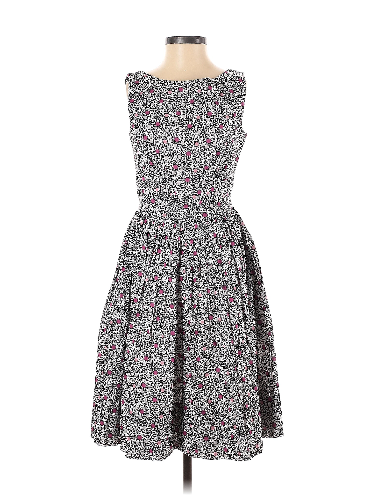 Emily and Fin 100% Cotton Floral Multi Color Gray Casual Dress Size XS ...