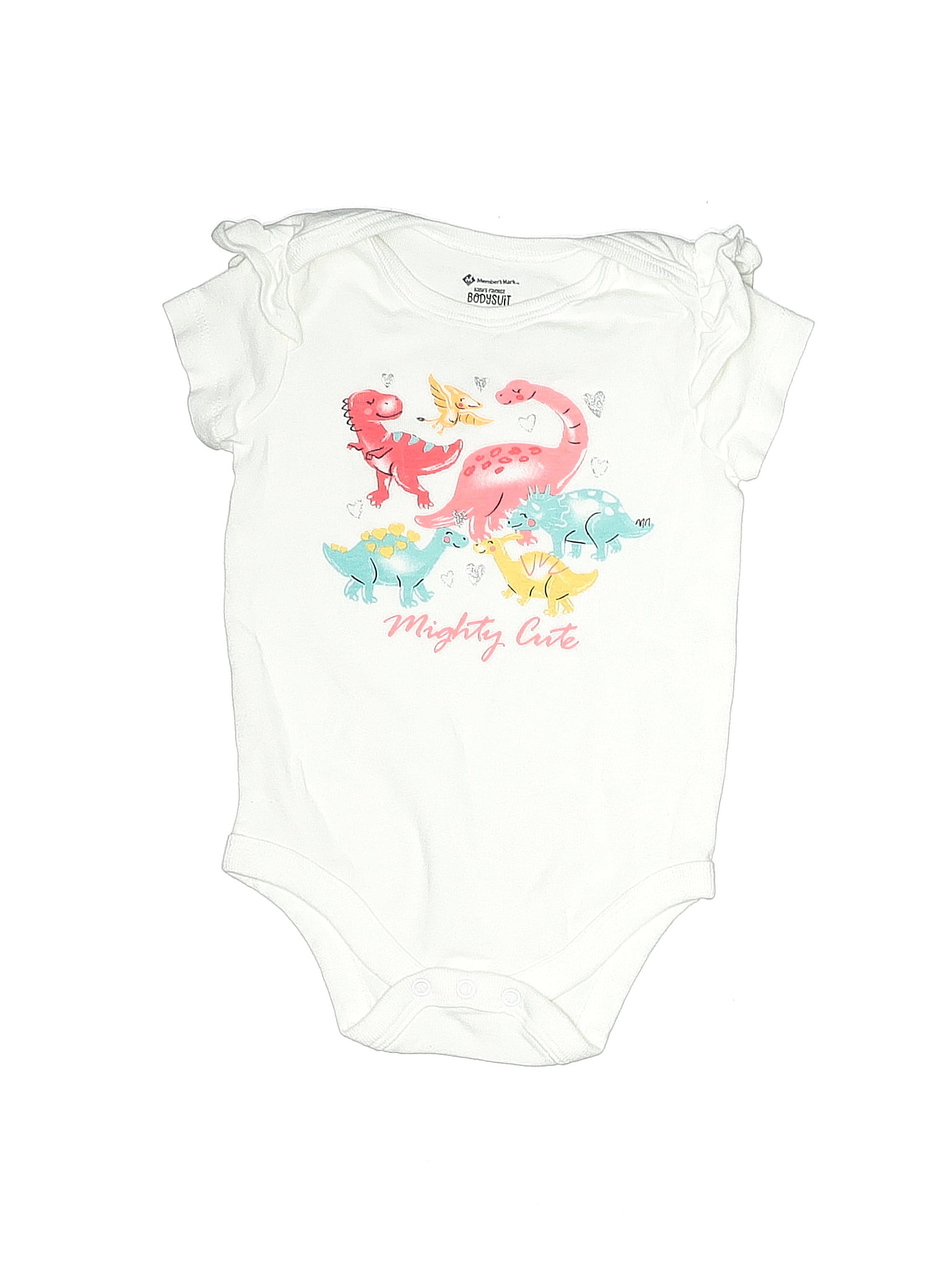 Member's Mark 100% Cotton Solid White Short Sleeve Onesie Size 6-9 mo ...