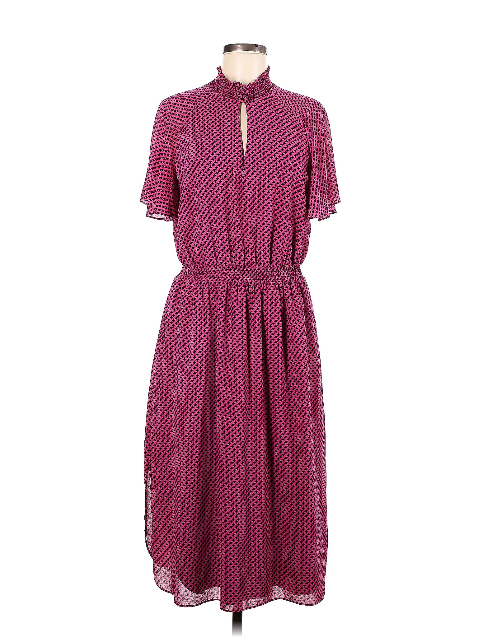 Rachel Roy 100 Polyester Burgundy Casual Dress Size M 79 Off Thredup