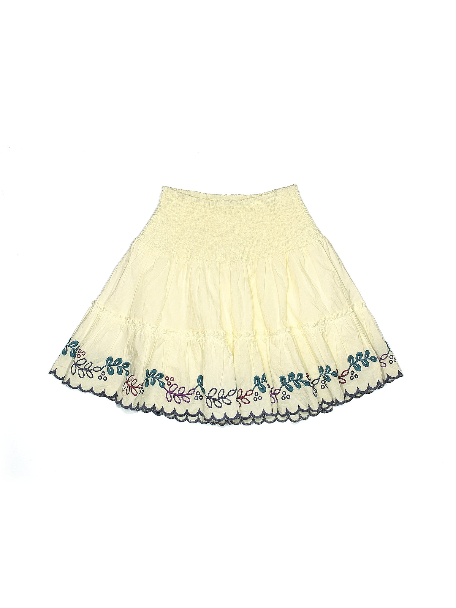 Roller Rabbit 100% Cotton Floral Ivory Yellow Skirt Size X-Small (Kids ...