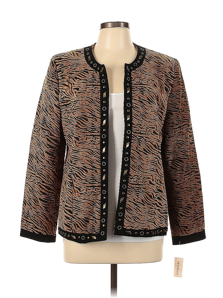 DressBarn Zebra Print Brown Jacket Size L - 55% off | ThredUp