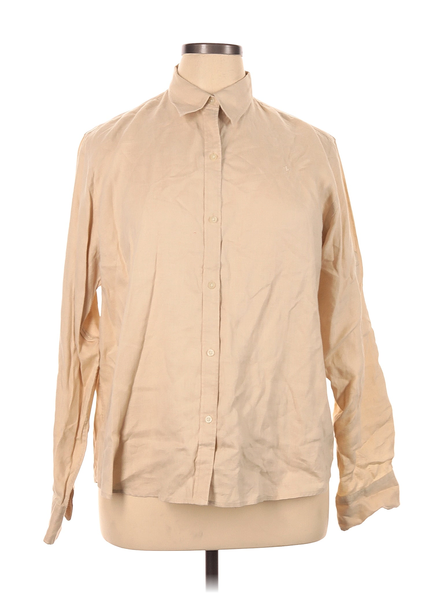 Lauren by Ralph Lauren 100% Linen Solid Tan Long Sleeve Button-Down Shirt Size XL - 67% off ...