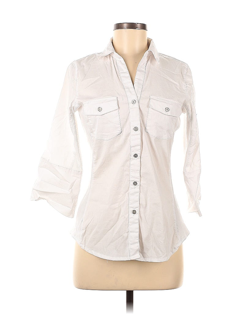 Ny Collection Solid White Short Sleeve Blouse Size M 66 Off Thredup