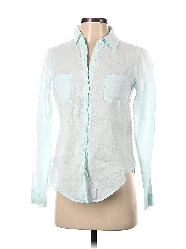 Lilly Pulitzer 100% Linen Teal Long Sleeve Button-Down Shirt Size XXS - 68% off | ThredUp