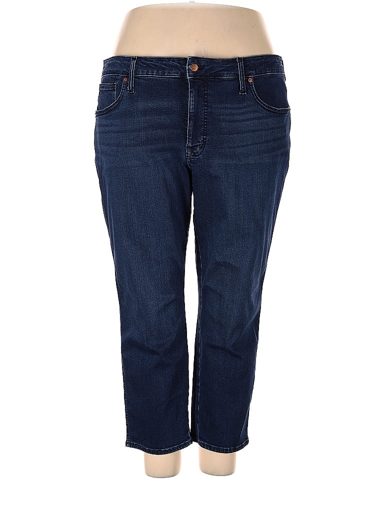 Madewell Solid Blue Plus Curvy Stovepipe Jeans in Dahill Wash Size 26 ...