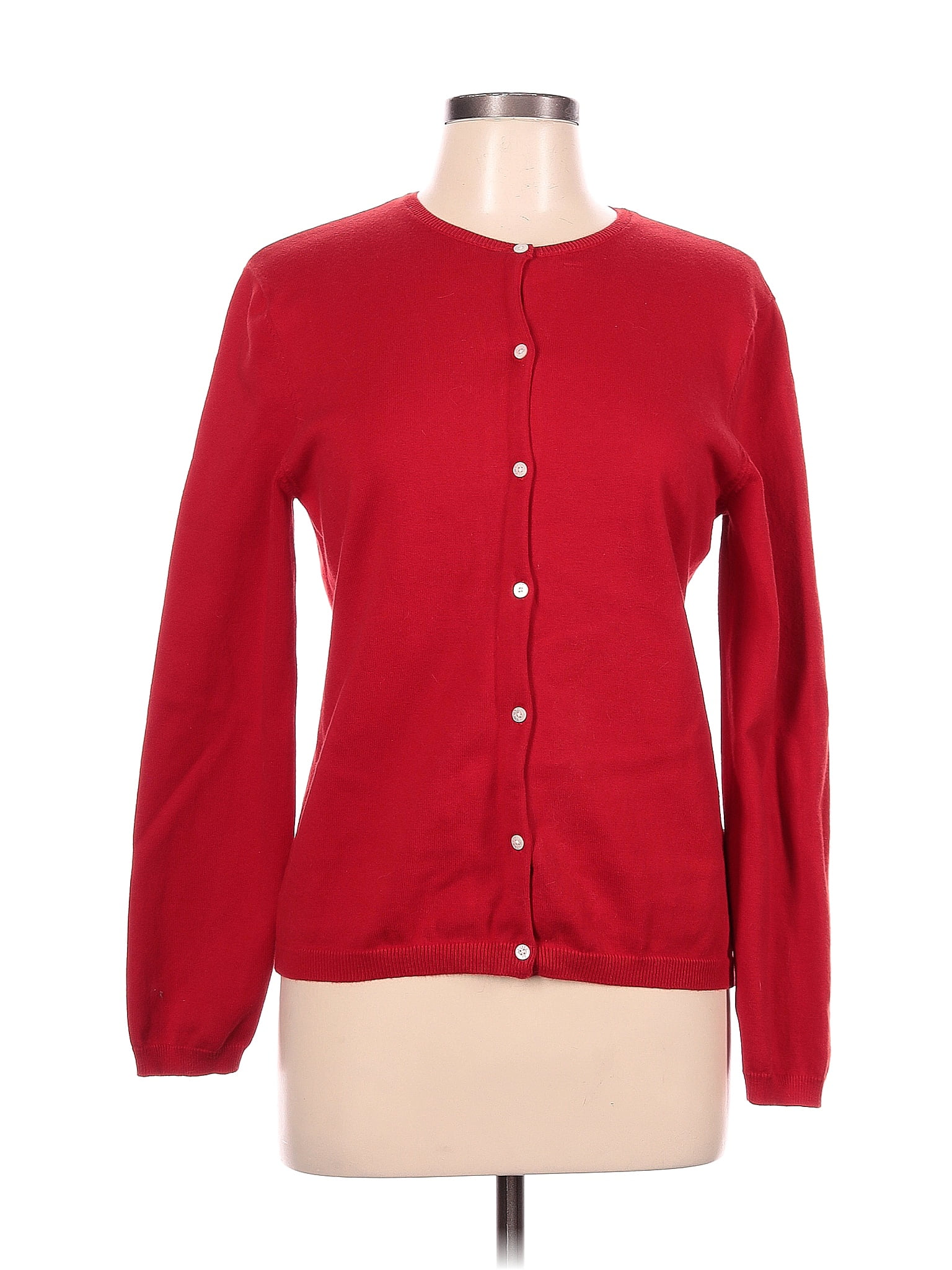 Lauren by Ralph Lauren Color Block Solid Red Cardigan Size L (Petite ...