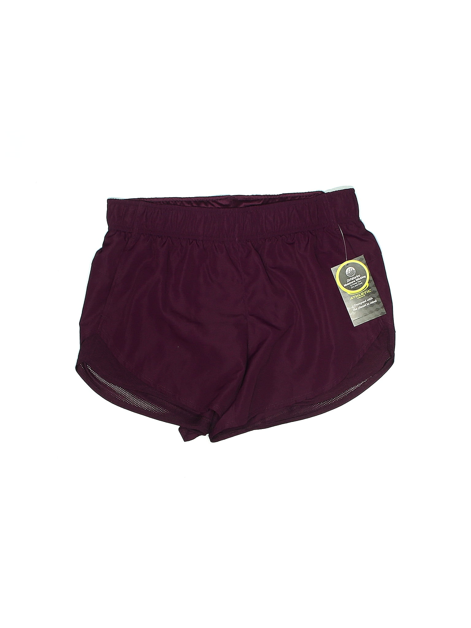 Athletic Works Color Block Solid Maroon Burgundy Athletic Shorts Size M ...