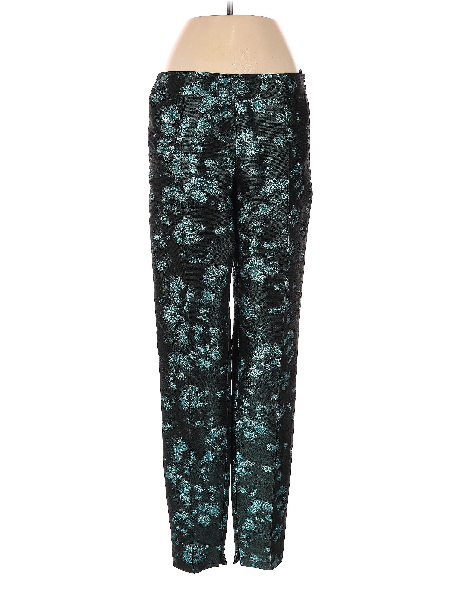 Per Se Floral Black Teal Dress Pants Size 2 - 73% off | ThredUp