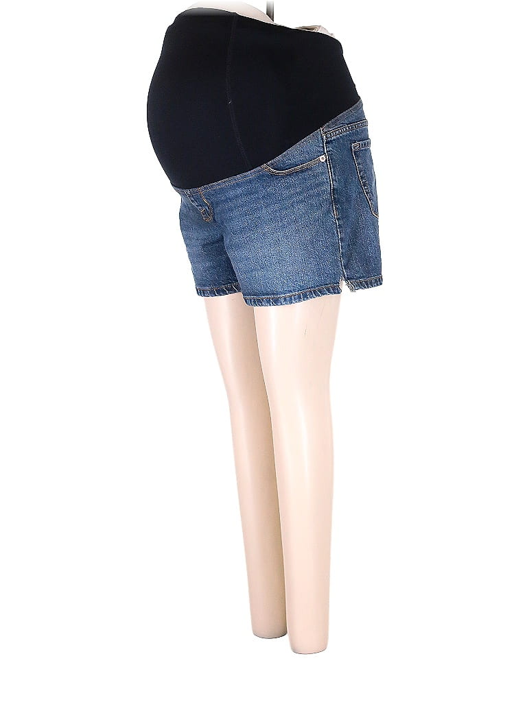 Isabel Maternity Solid Blue Denim Shorts Size 4 (Maternity) - 45% off ...
