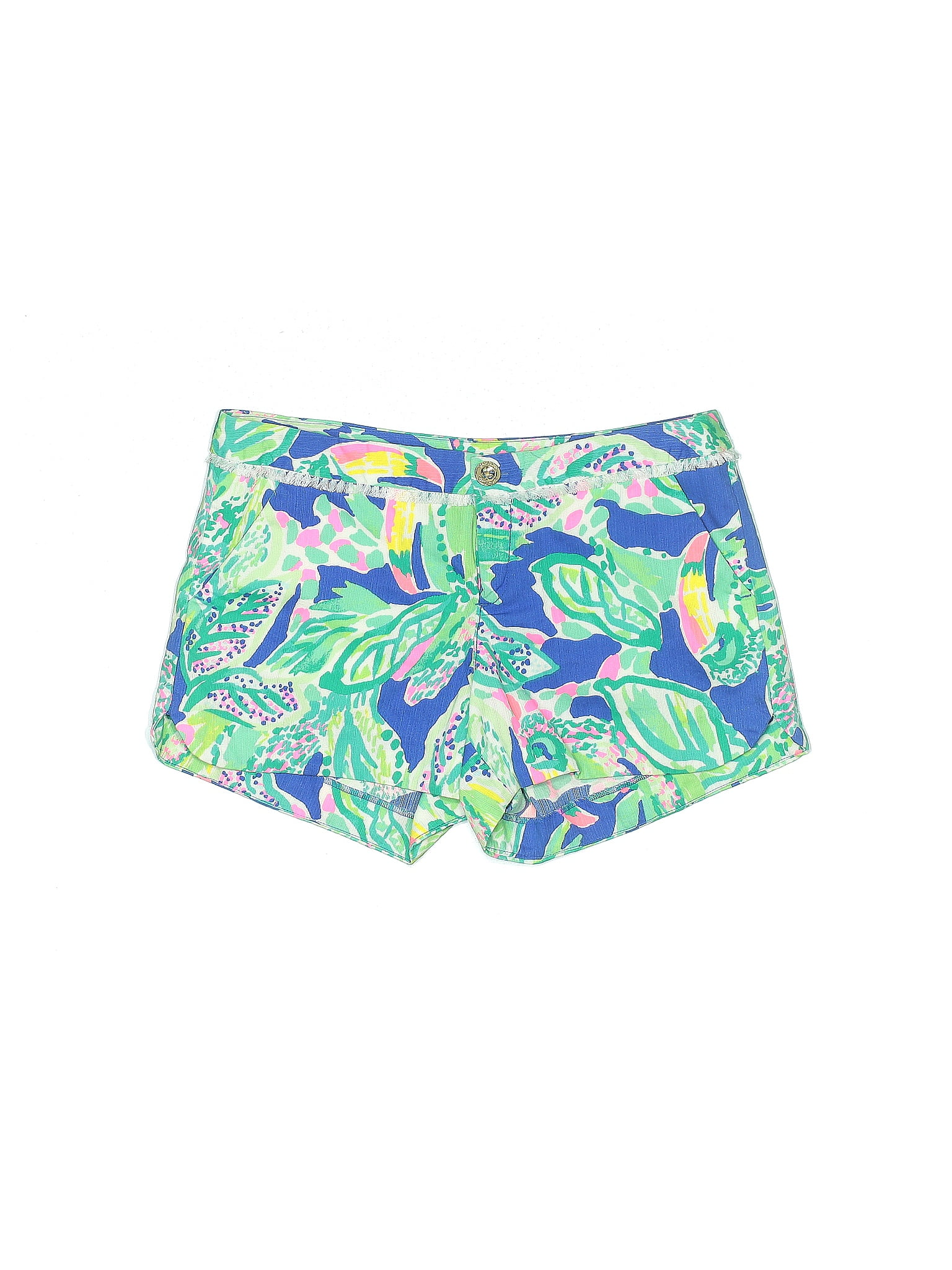Lilly Pulitzer 100 Cotton Multi Color Blue Shorts Size 4 69 Off