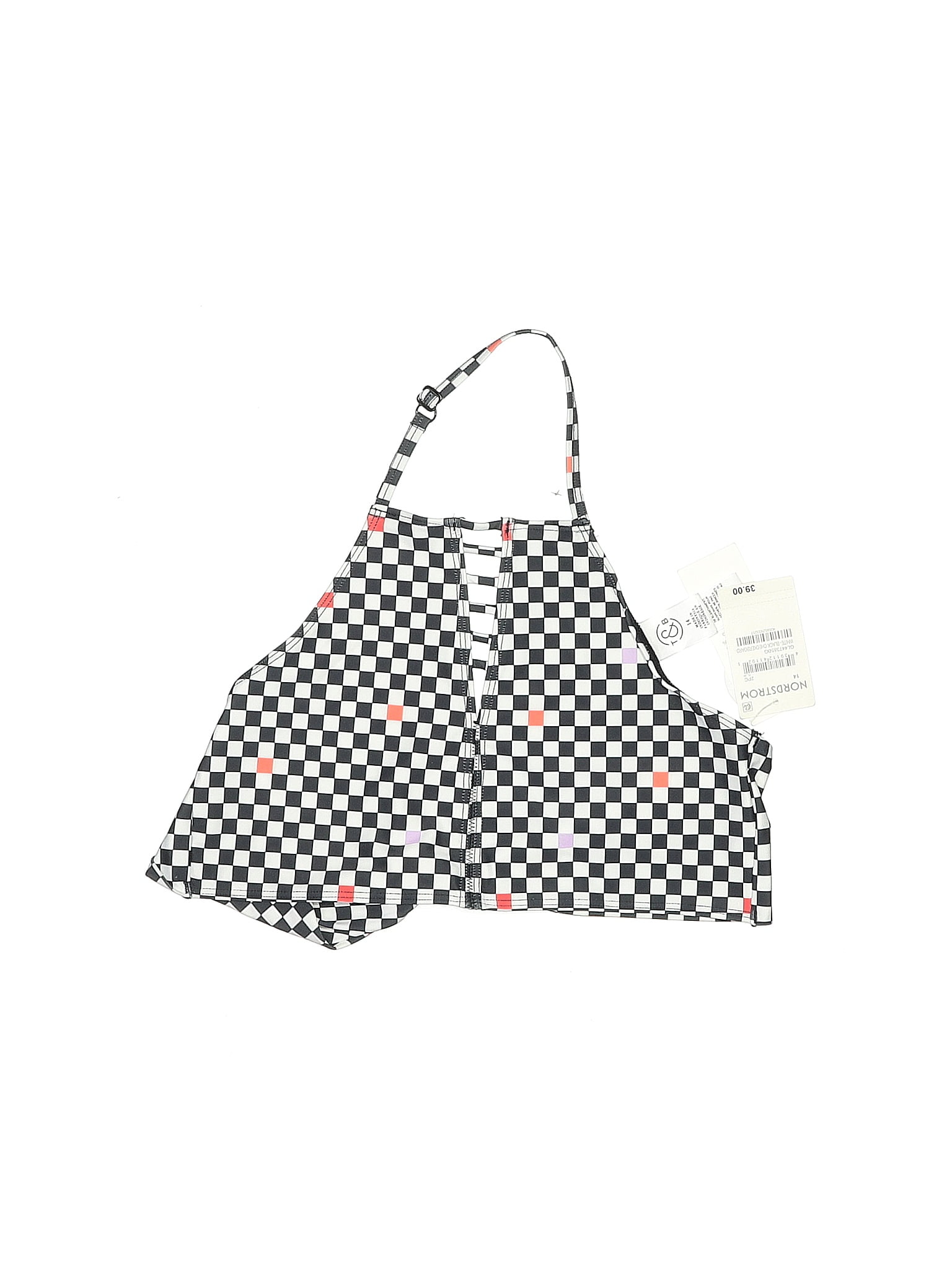 Treasure & Bond Checkered-gingham Multi Color White Swimsuit Top Size ...