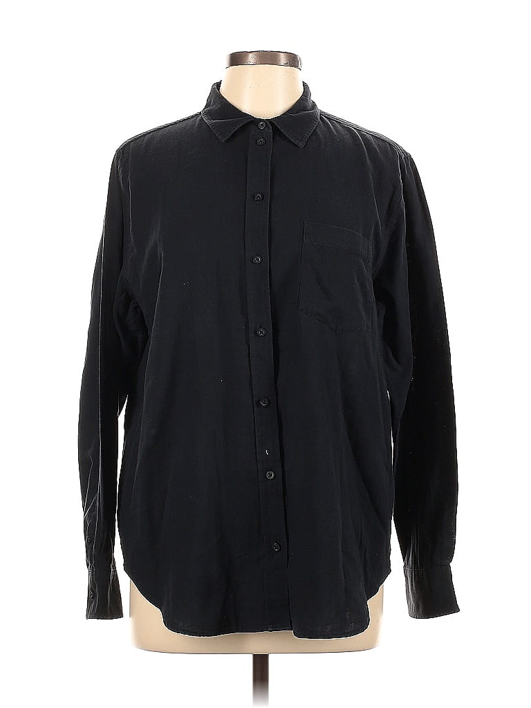 Everlane 100 Cotton Black Long Sleeve Button Down Shirt Size 12 47