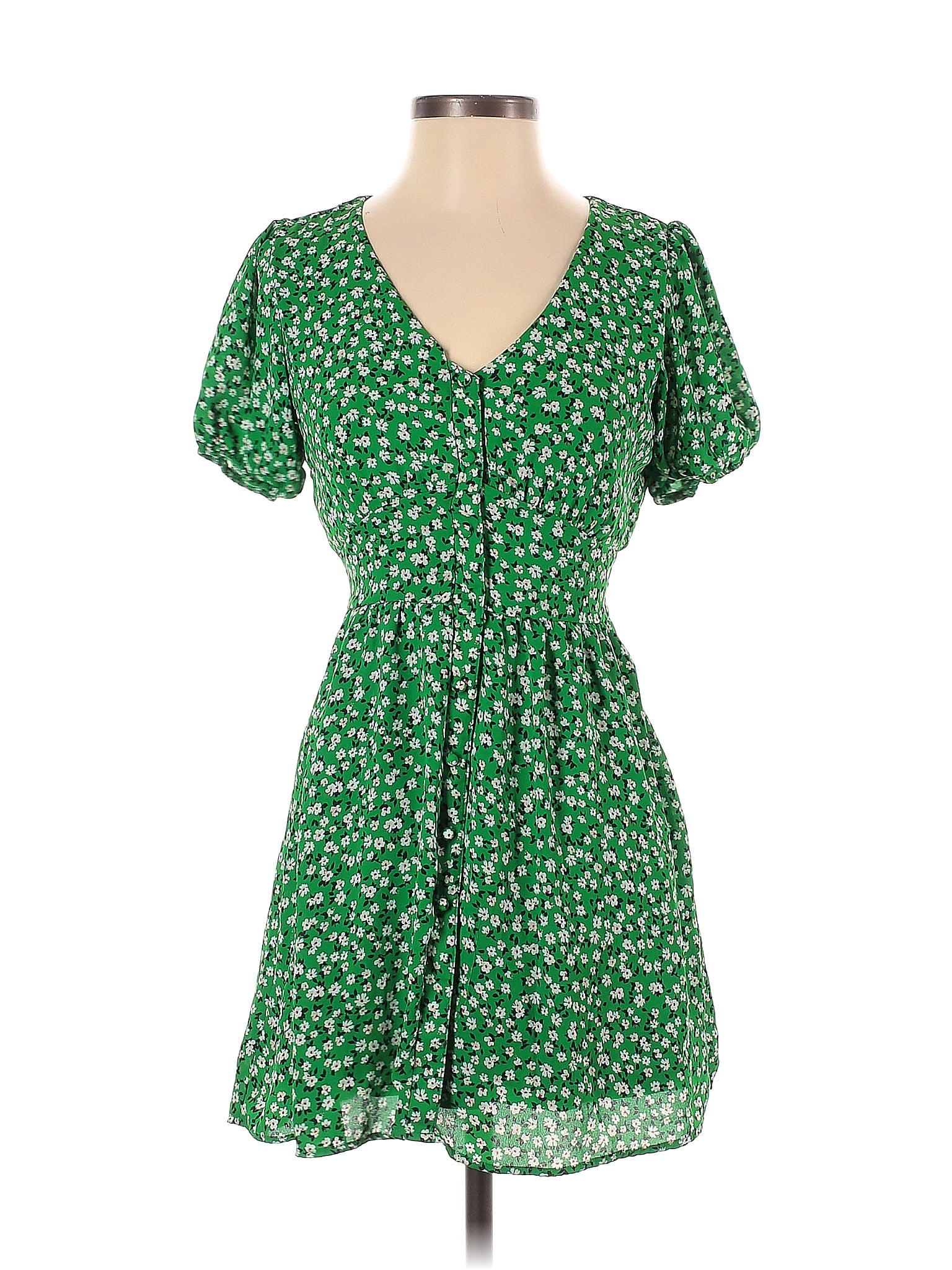 Sienna Sky 100 Polyester Floral Green Casual Dress Size Xs 68 Off