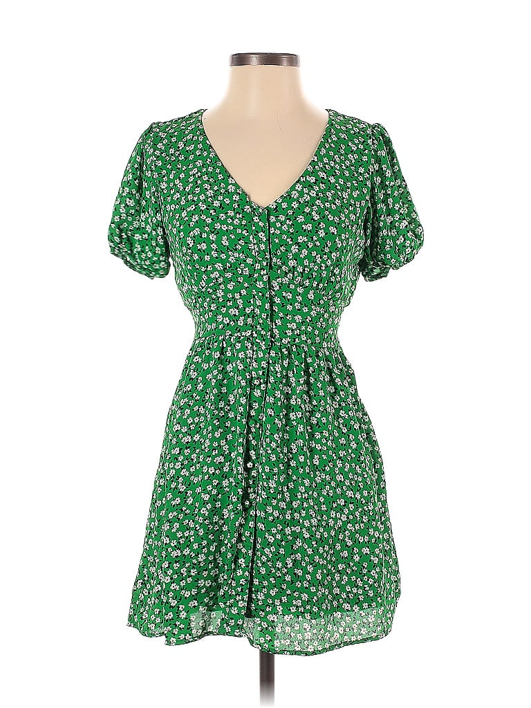 Sienna Sky 100 Polyester Floral Green Casual Dress Size Xs 68 Off