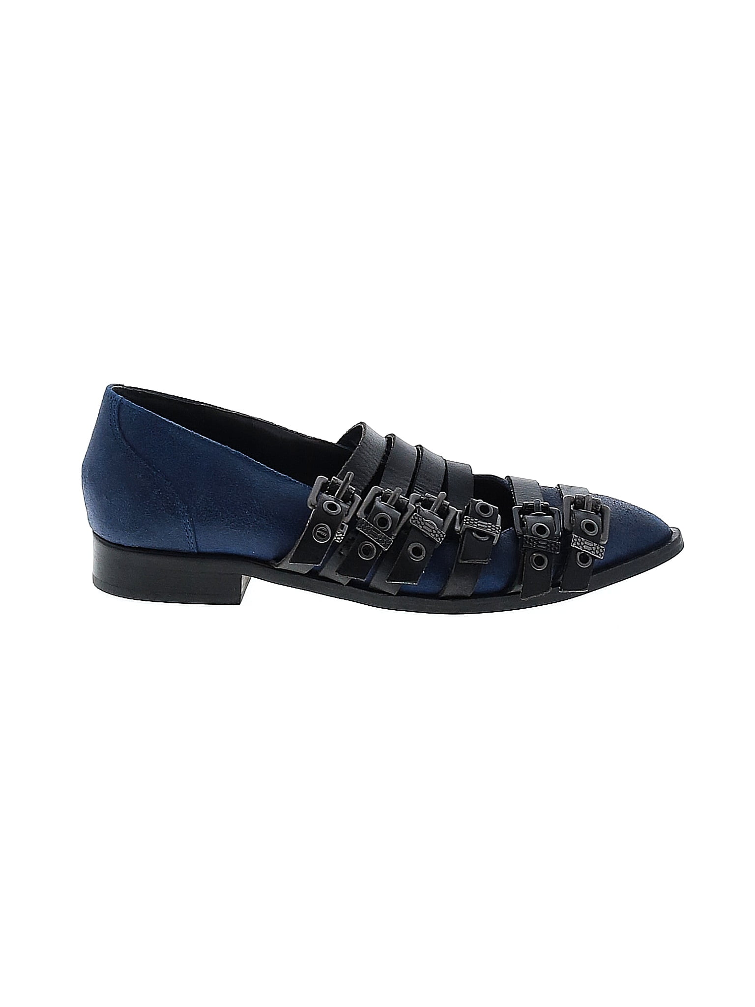 Luxury Rebel 100% Leather Solid Navy Blue Flats Size 36 (EU) - 61% off ...