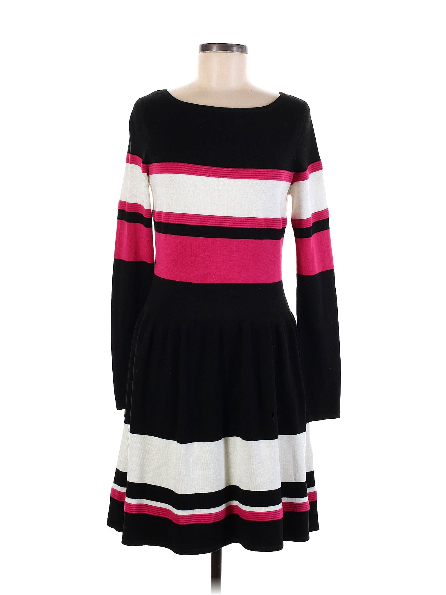 Eliza J Color Block Stripes Black Casual Dress Size M 76 Off Thredup
