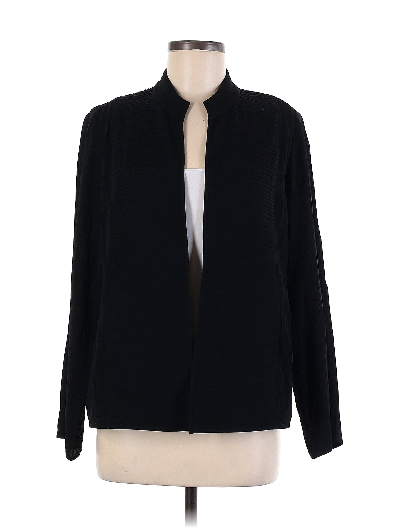 Eileen Fisher 100% Silk Solid Black Silk Blazer Size M - 19% off | ThredUp