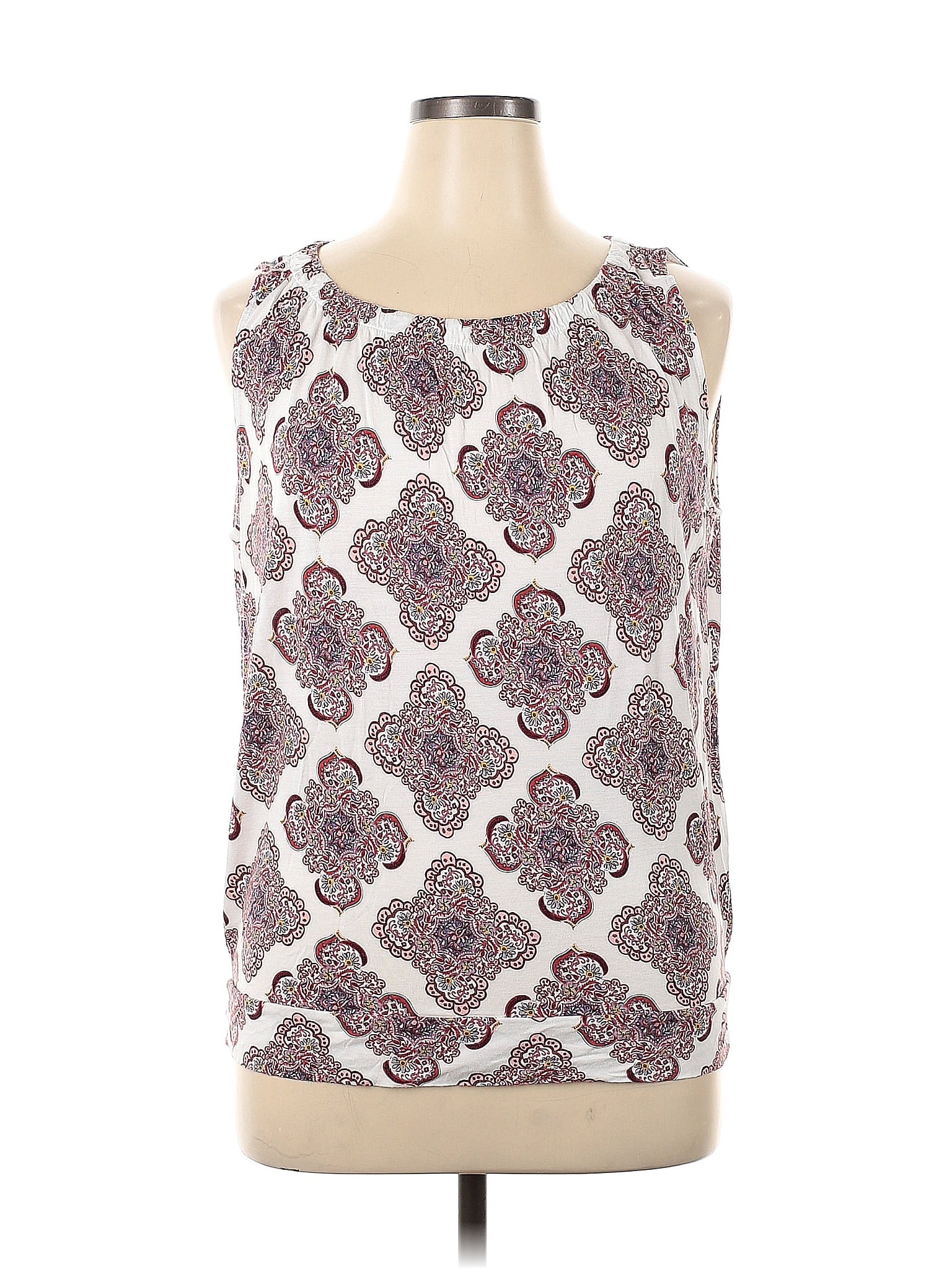 Ann Taylor Loft Outlet 100 Rayon White Sleeveless Top Size Xl 60