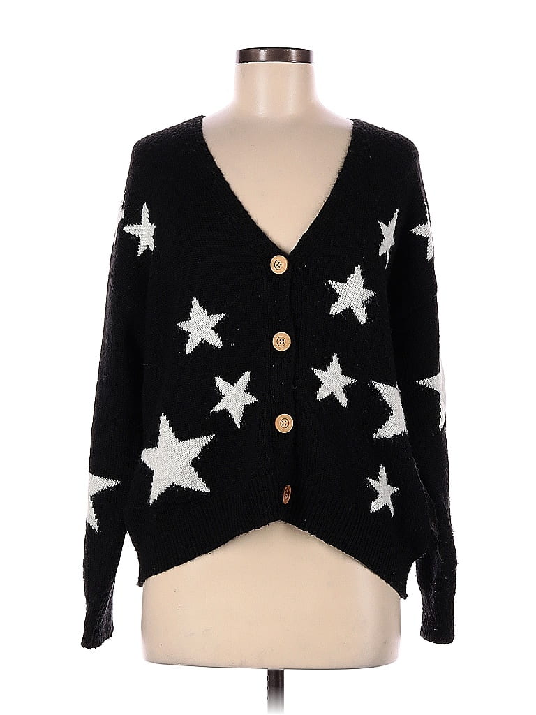 Elan Color Block Stars Black Cardigan Size M - 71% off | ThredUp