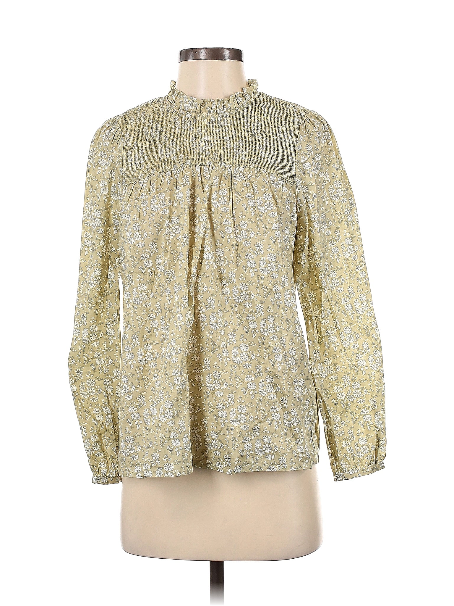 Liberty Art Fabrics for J.Crew 100% Cotton Floral Gold Long Sleeve Blouse Size S - 70% off | ThredUp