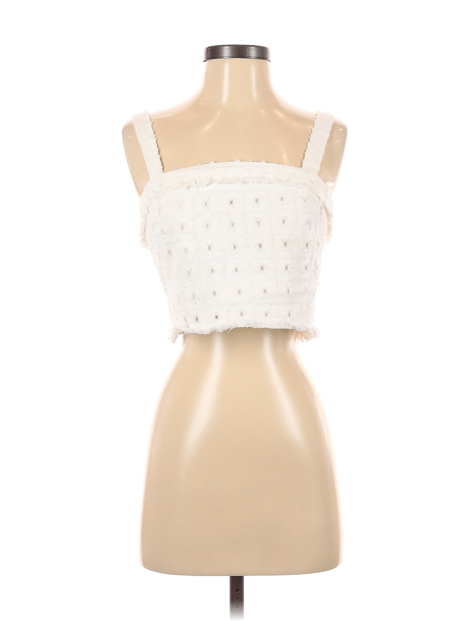 Le Lis 100% Cotton White Ivory Tank Top Size S - 71% off | ThredUp