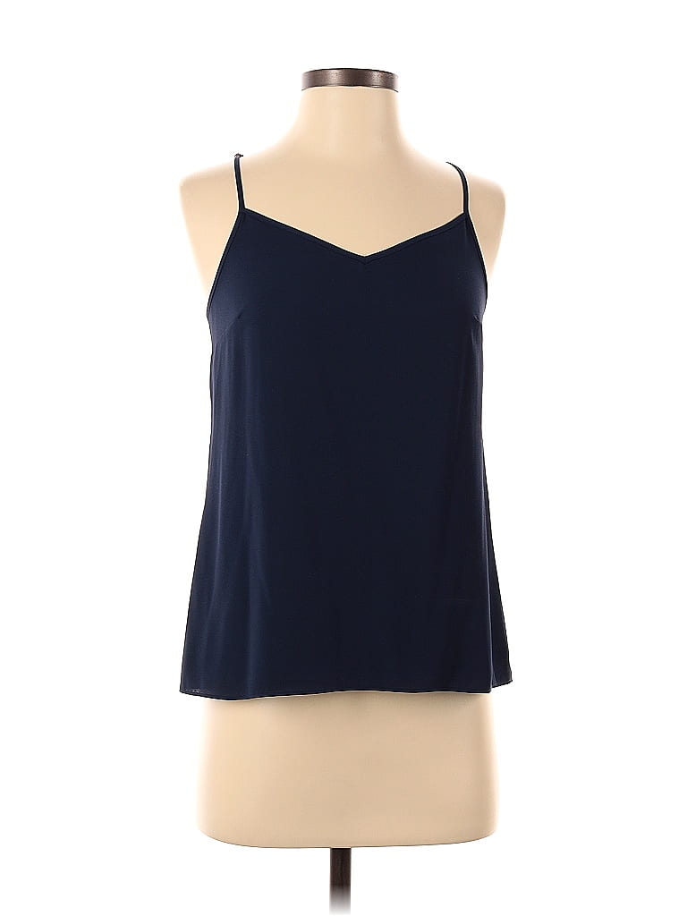 Lilly Pulitzer 100 Polyester Polka Dots Navy Blue Sleeveless Blouse