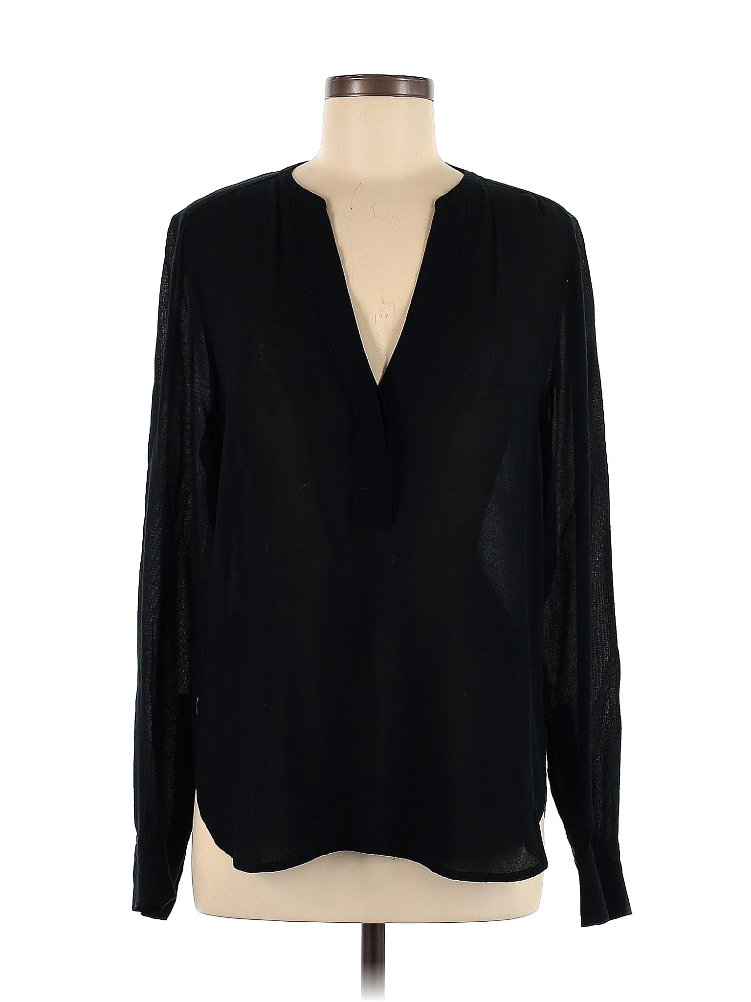 Vince 100 Rayon Black Long Sleeve Blouse Size 6 83 Off Thredup