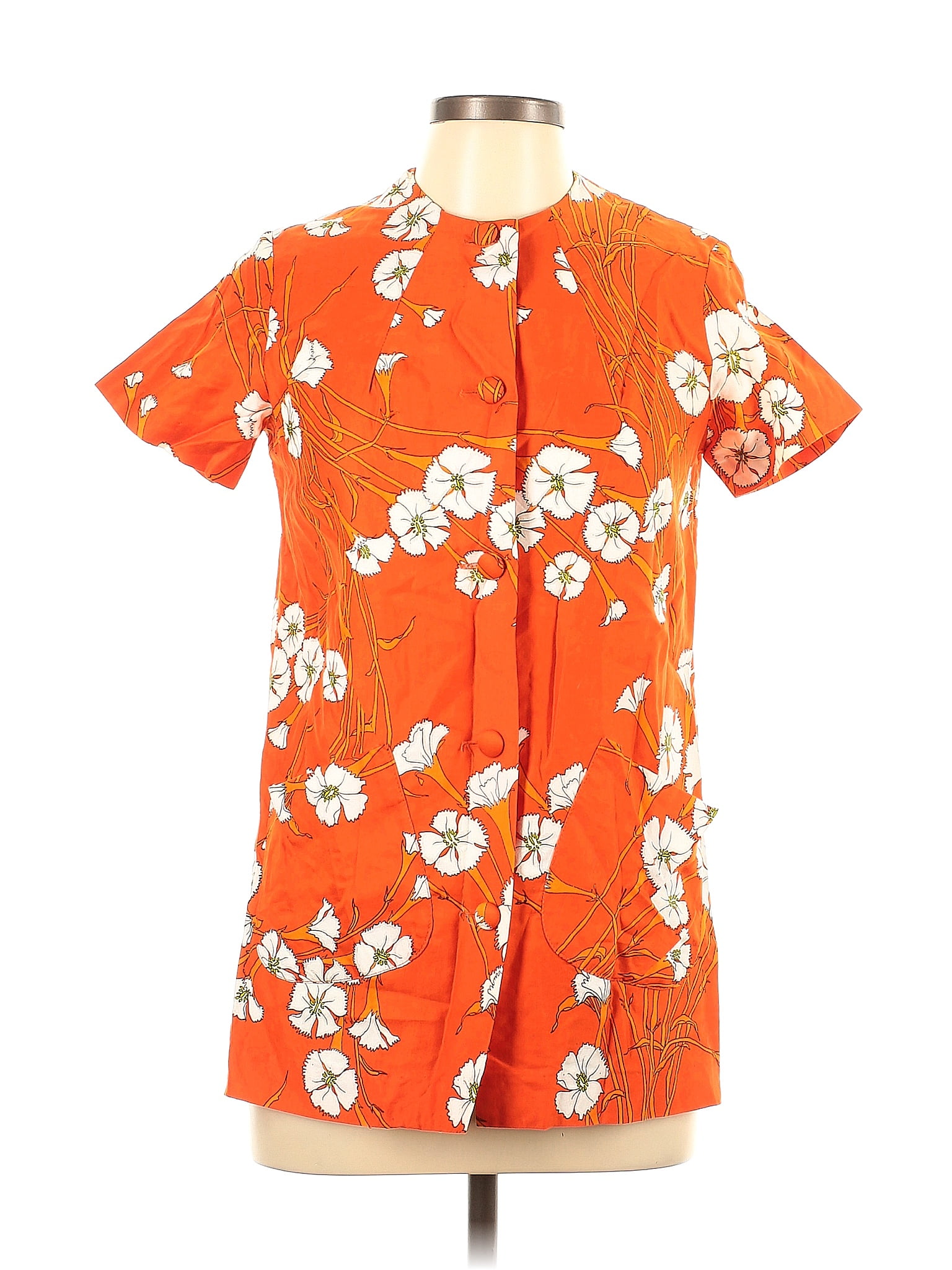 Assorted Brands 100 Cotton Orange Short Sleeve Blouse Size 10 47