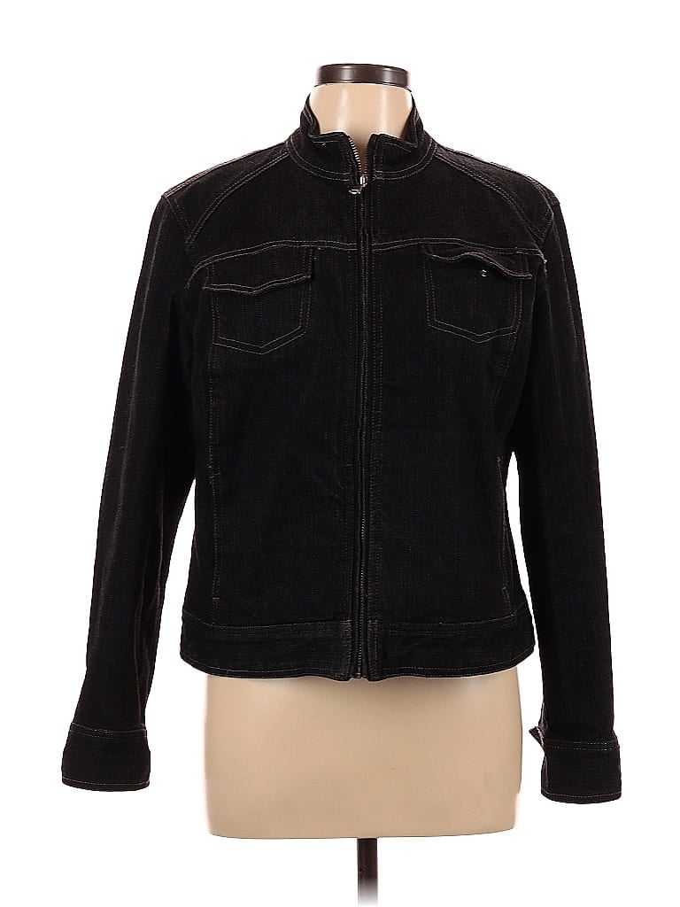 Chico's Solid Black Jacket Size Lg (2) - 75% off | ThredUp