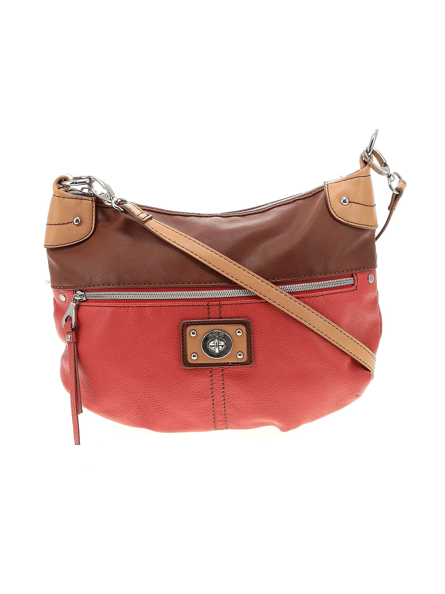 Relic Color Block Solid Red Orange Crossbody Bag One Size - 50% off ...