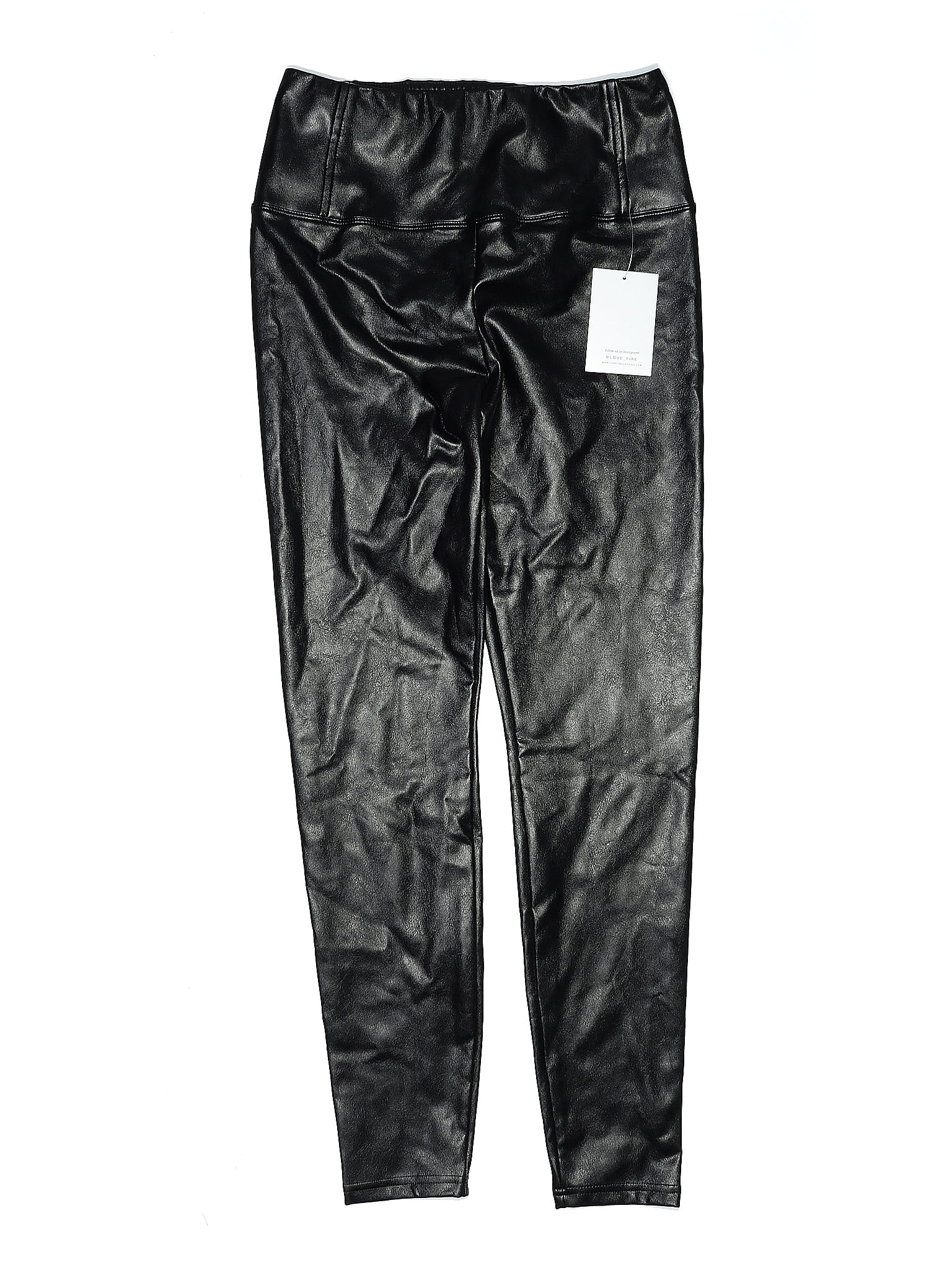 Love, Fire 100% Polyurethane Solid Black Faux Leather Pants Size L - 64 ...