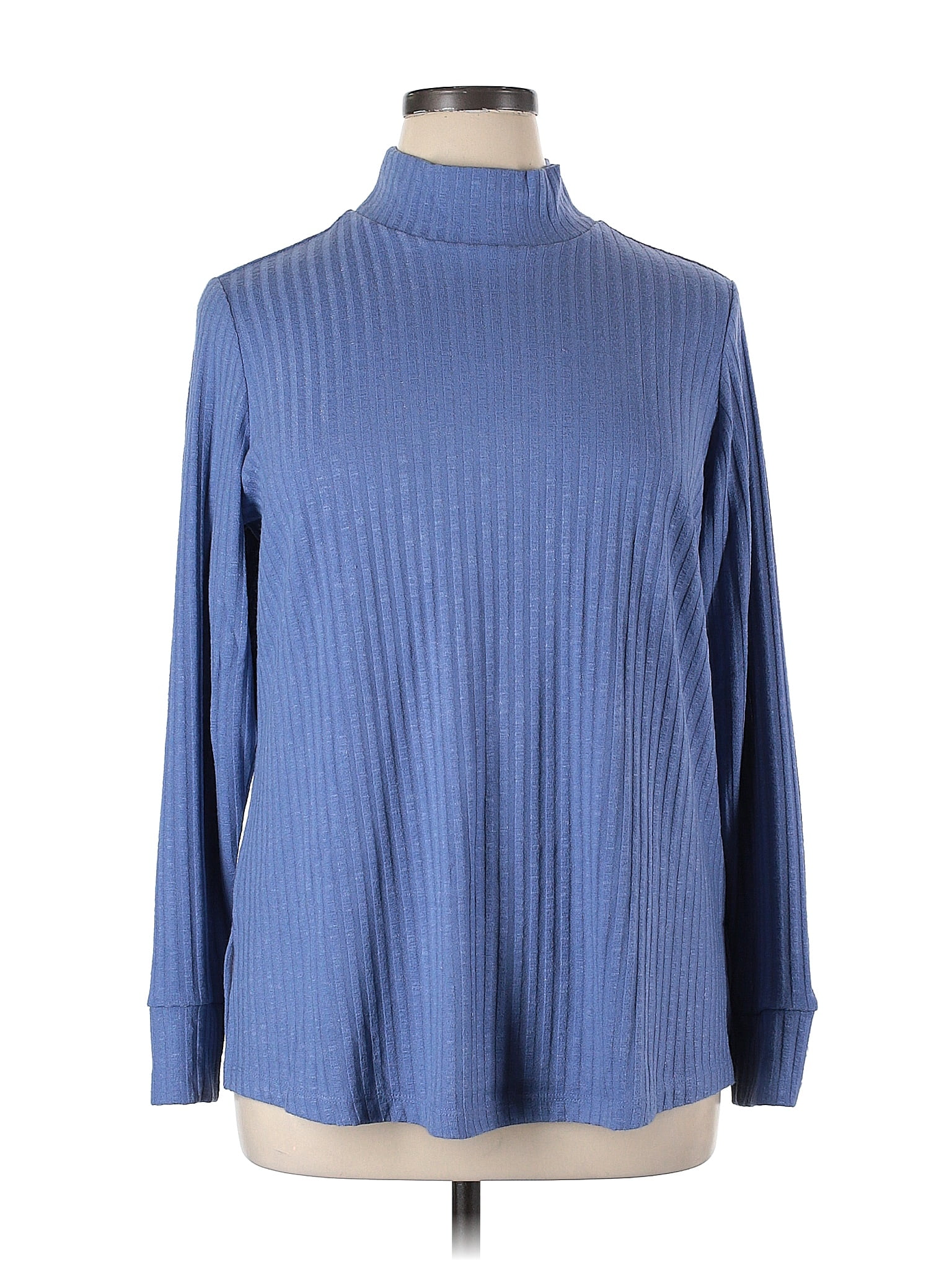 Susan Graver Blue Turtleneck Sweater Size 1X (Plus) - 71% off | ThredUp