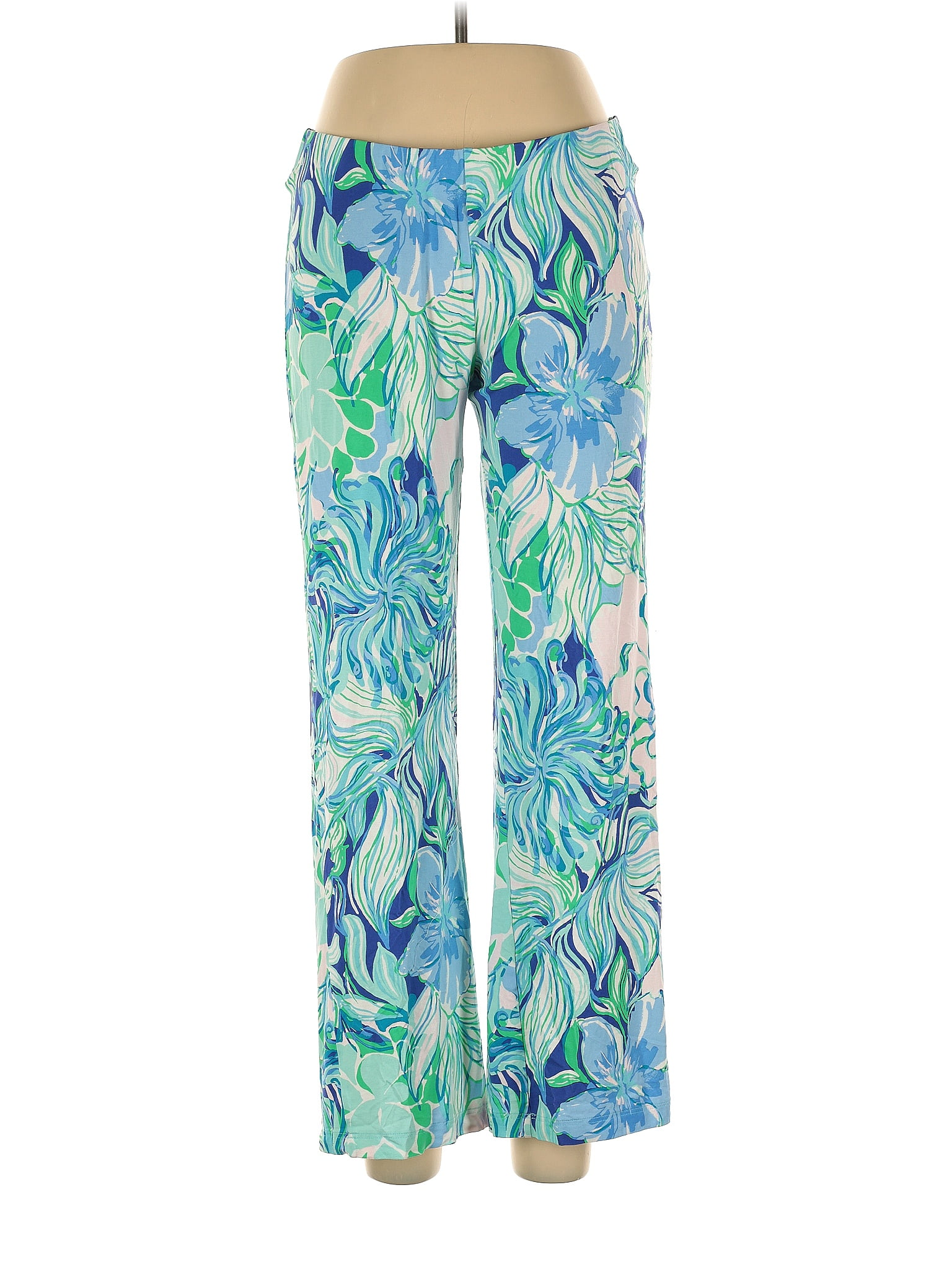 Lilly Pulitzer Tropical Multi Color Blue Casual Pants Size L - 65% off ...