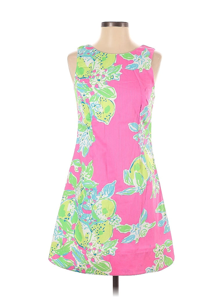 Lilly Pulitzer 100 Cotton Floral Pink Casual Dress Size 2 69 Off