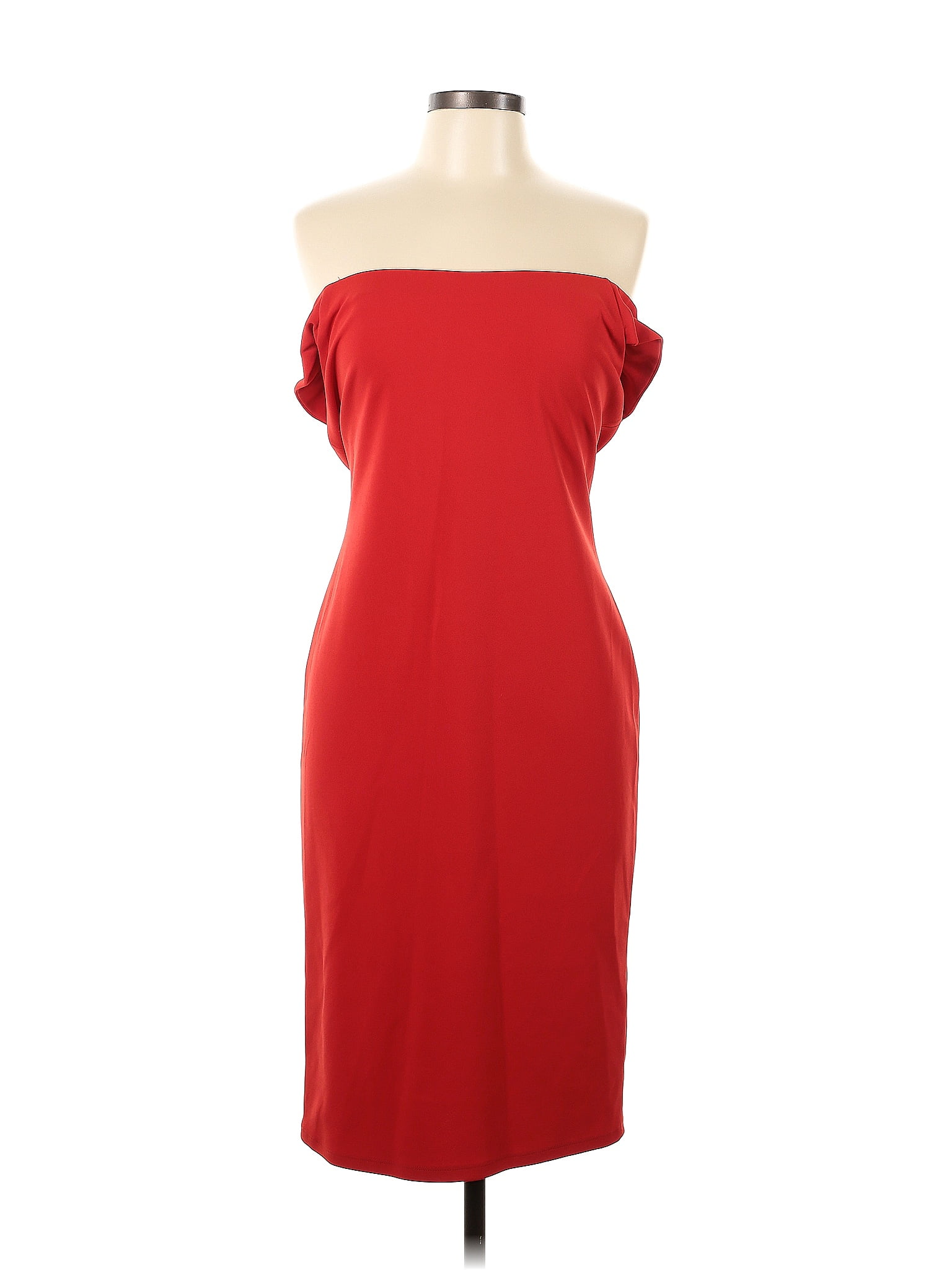 Eliza J Solid Red Cocktail Dress Size 10 73 Off Thredup