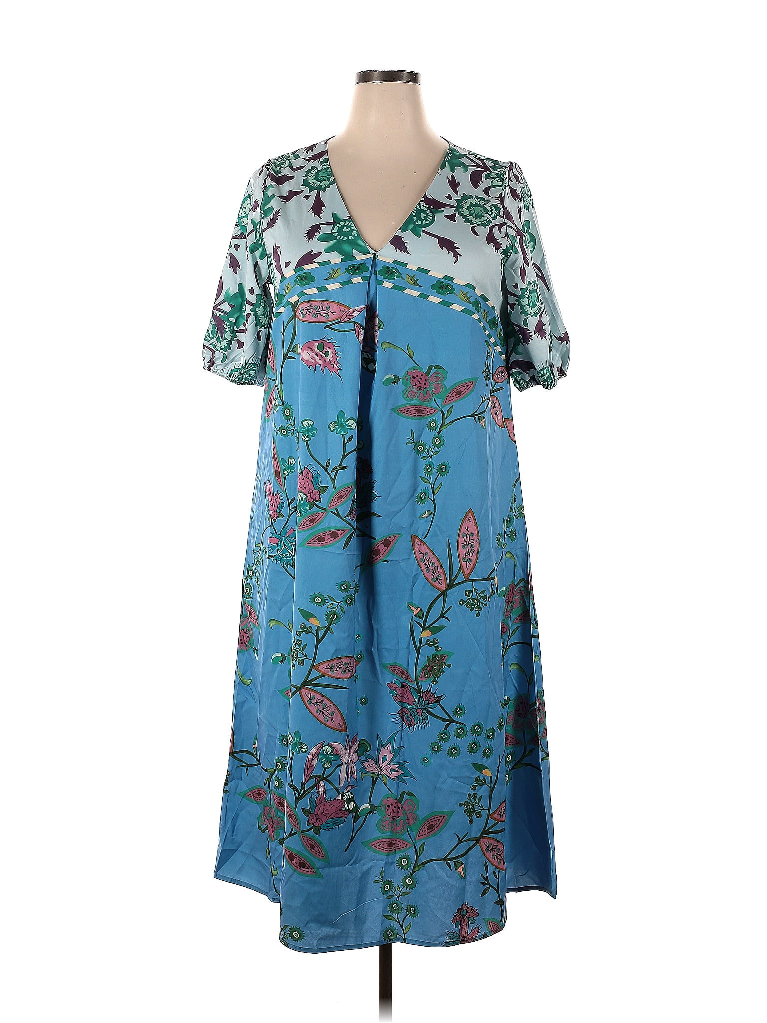 Misslook Floral Blue Casual Dress Size 2x Plus 66 Off Thredup