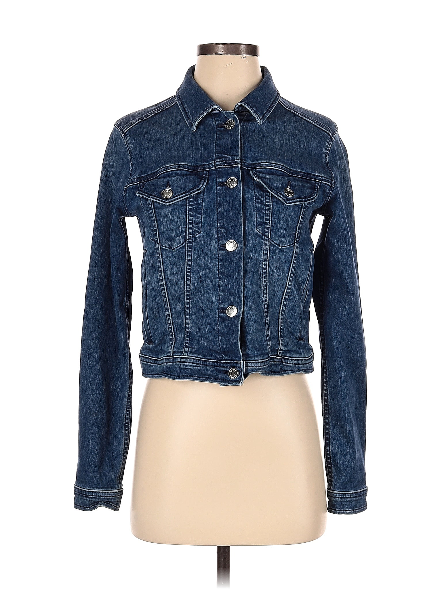 Athleta Solid Blue Denim Jacket Size XS - 54% off | ThredUp