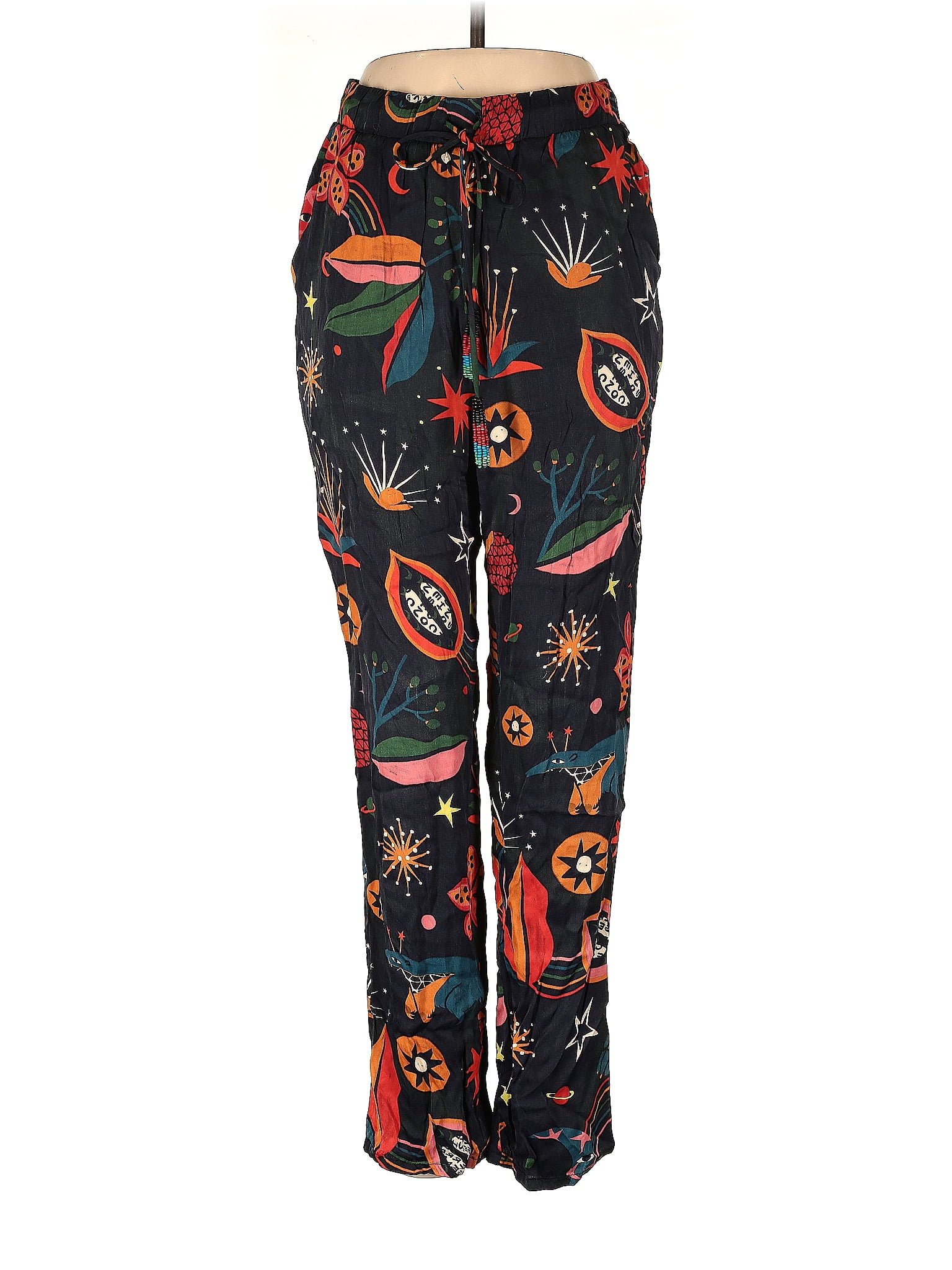 FARM Rio 100% Viscose Print Blue Black Casual Pants Size S - 58% off ...