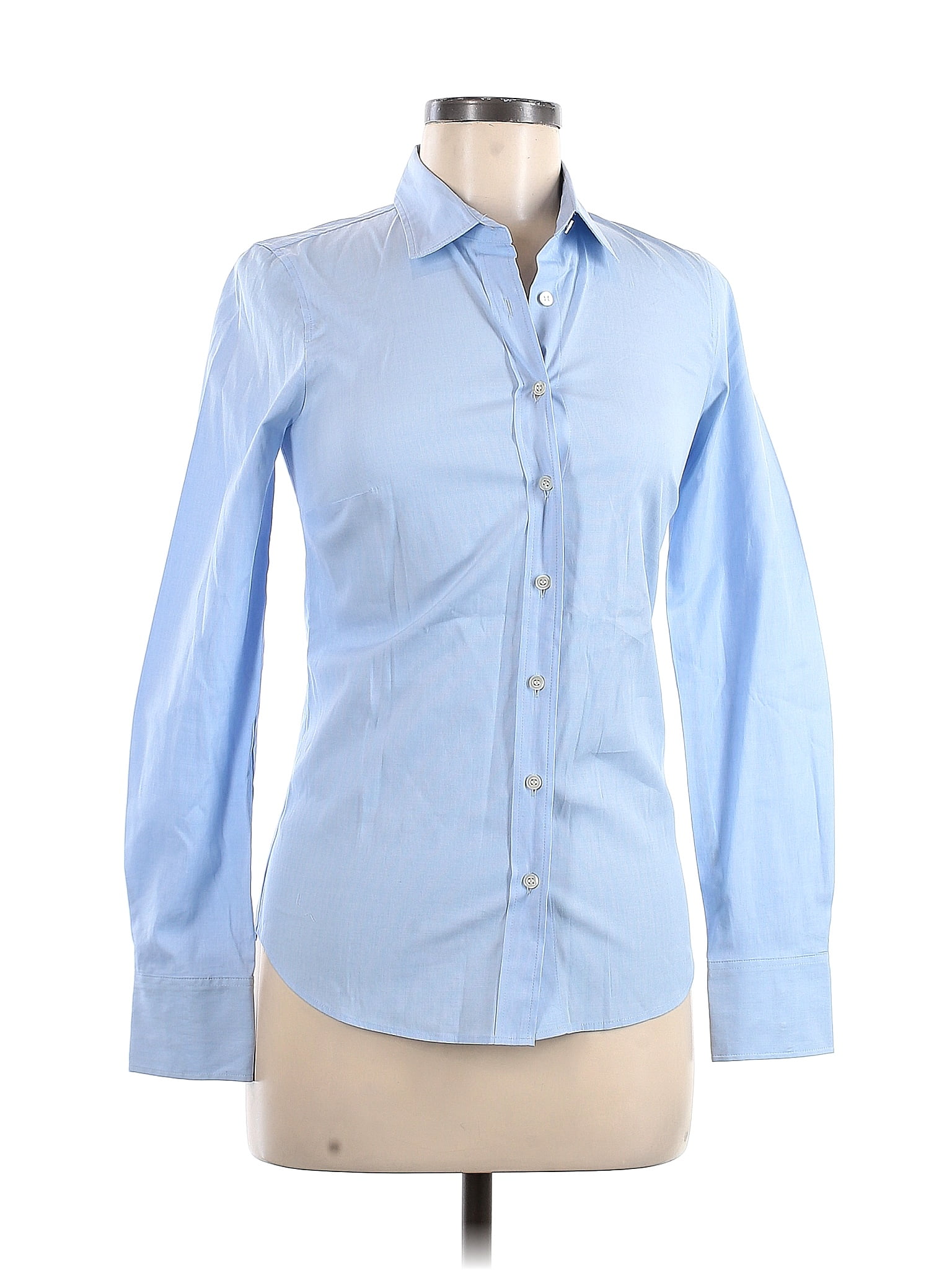 J.Crew Checkered-gingham Blue Long Sleeve Button-Down Shirt Size XXS - 73% off | ThredUp