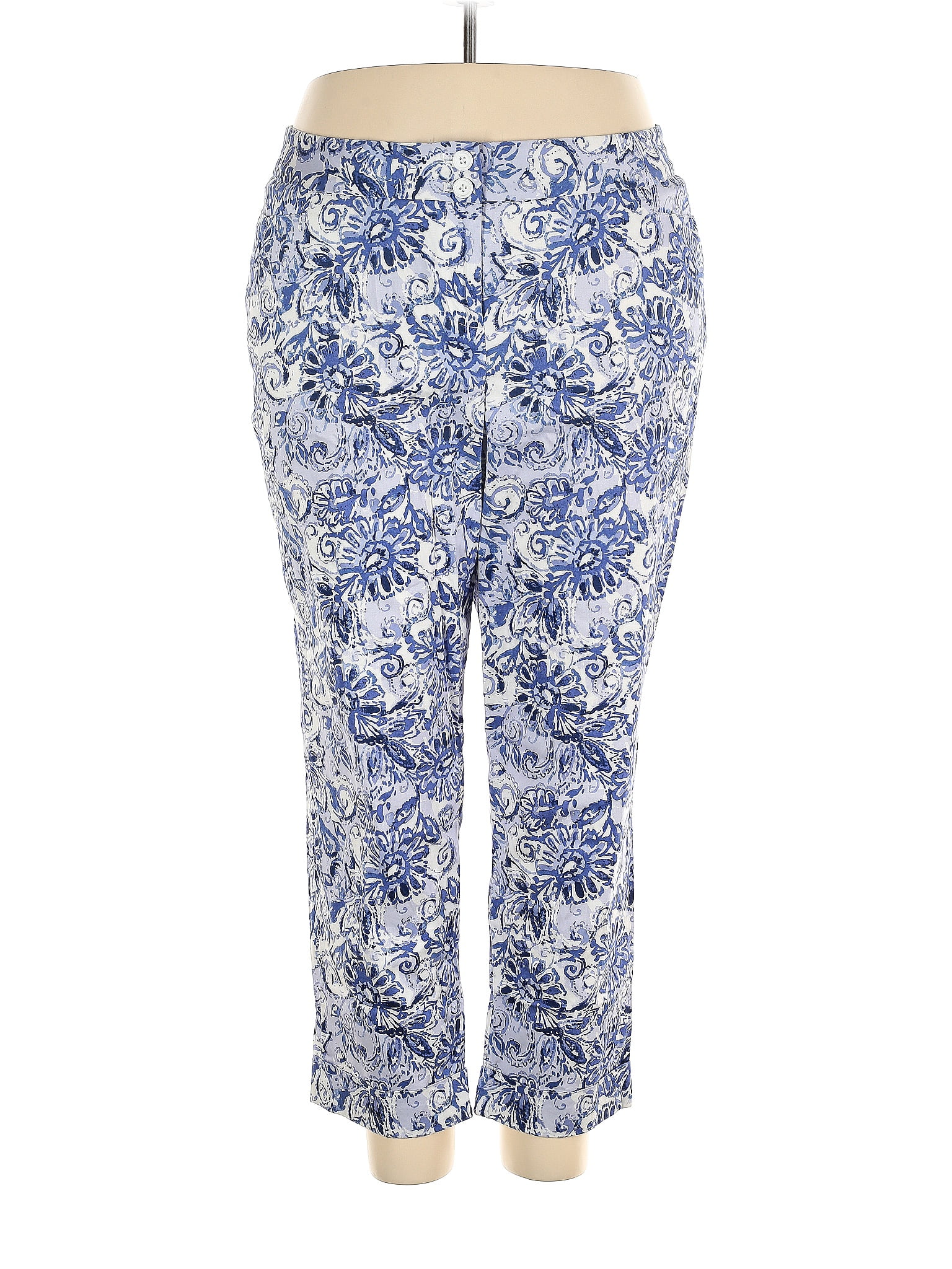 Lane Bryant Floral Multi Color Blue Casual Pants Size 20 (Plus) - 59% ...