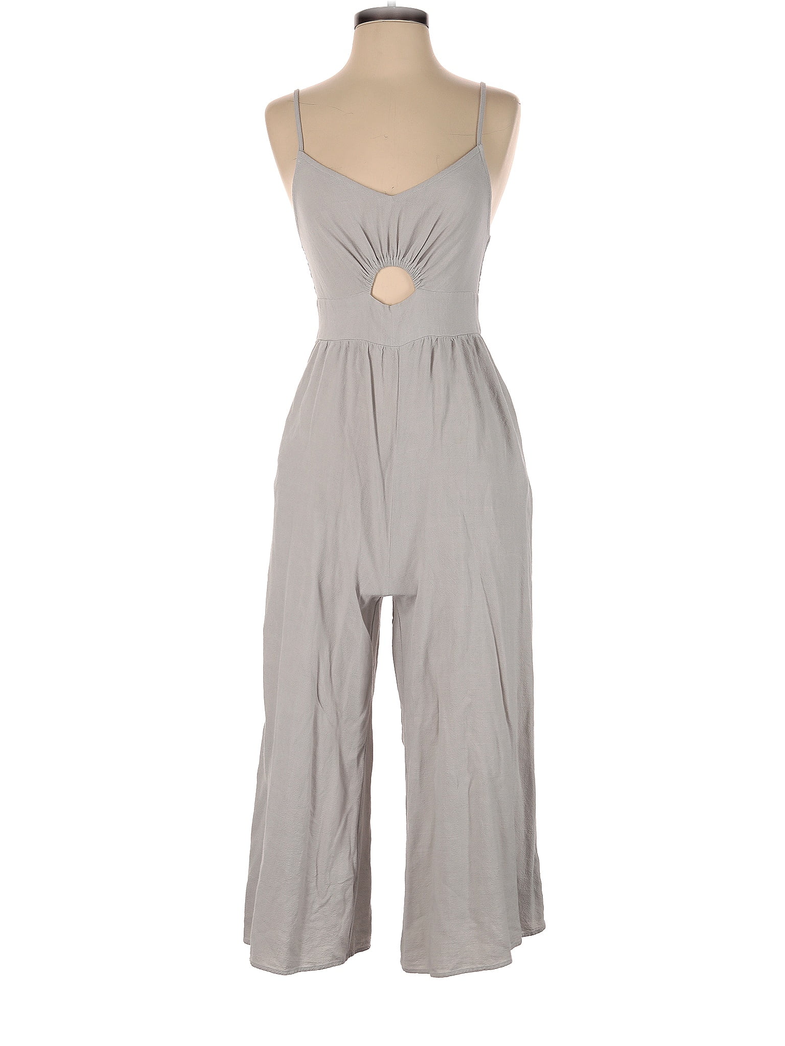 Anrabess Solid Gray Jumpsuit Size S - 51% off | ThredUp