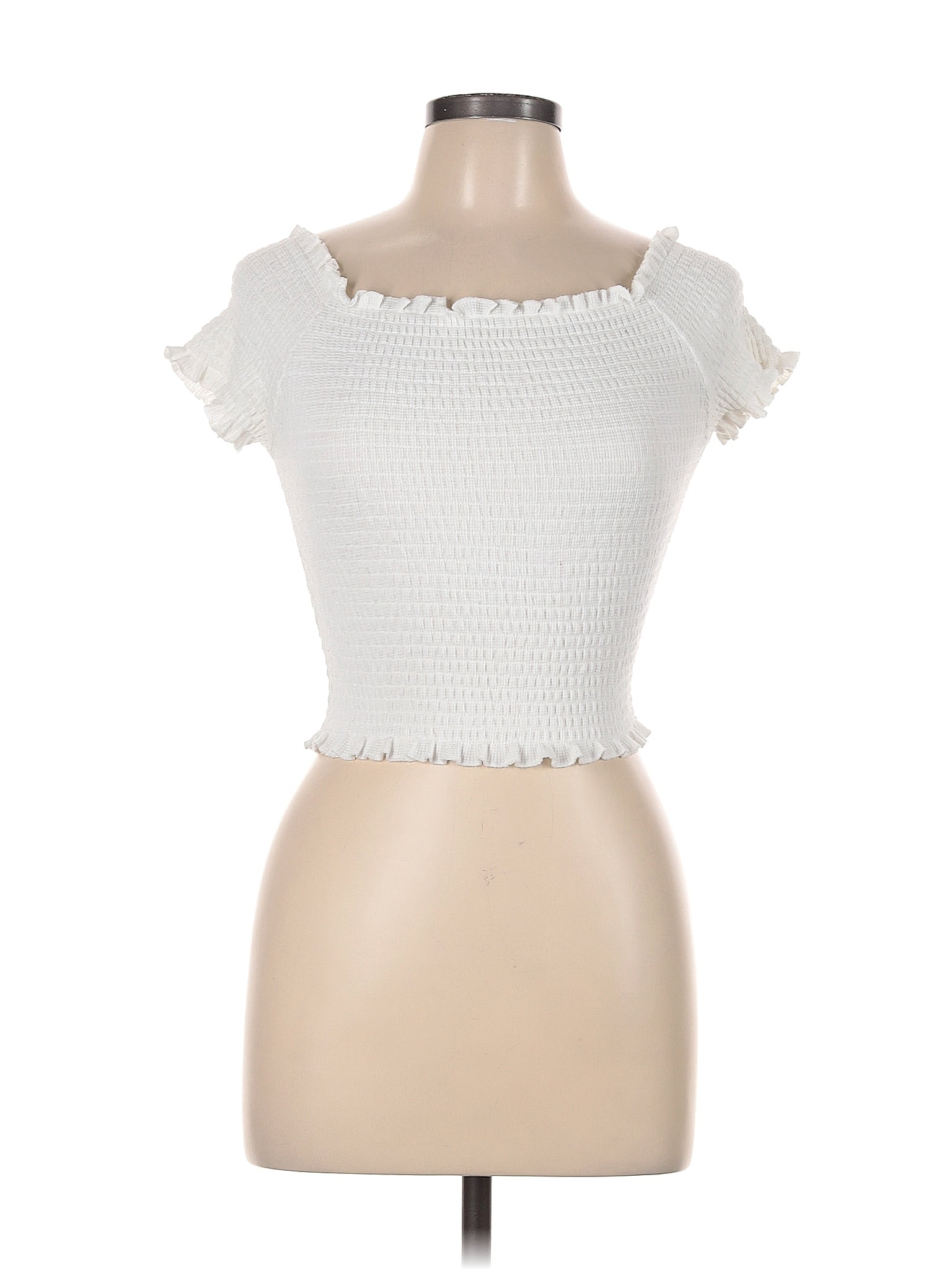 Aqua White Ivory Short Sleeve Top Size M 56 Off Thredup