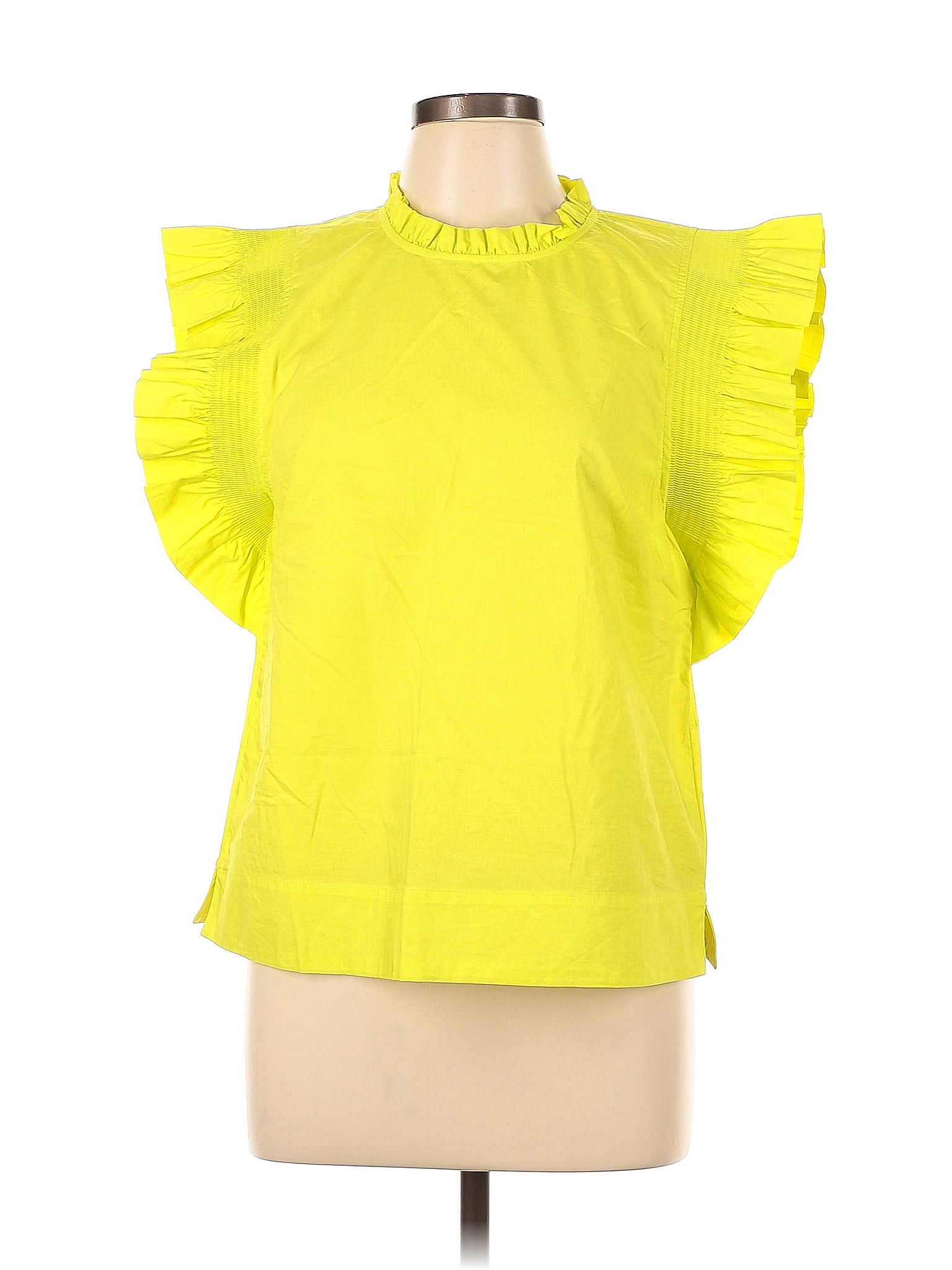 English Factory Solid Yellow Short Sleeve Blouse Size L 66 Off Thredup