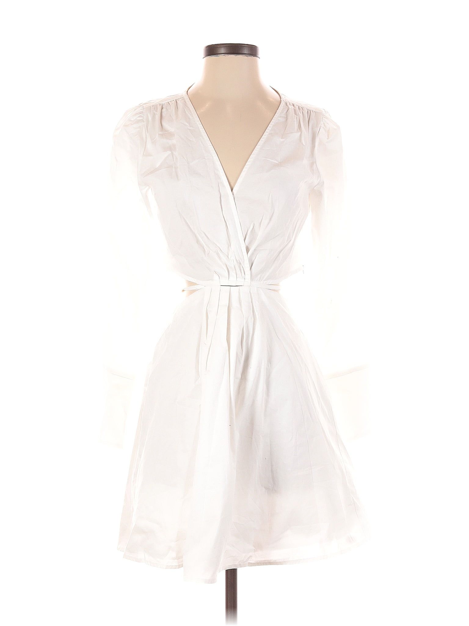 WAYF Solid White Casual Dress Size S - 59% off | ThredUp