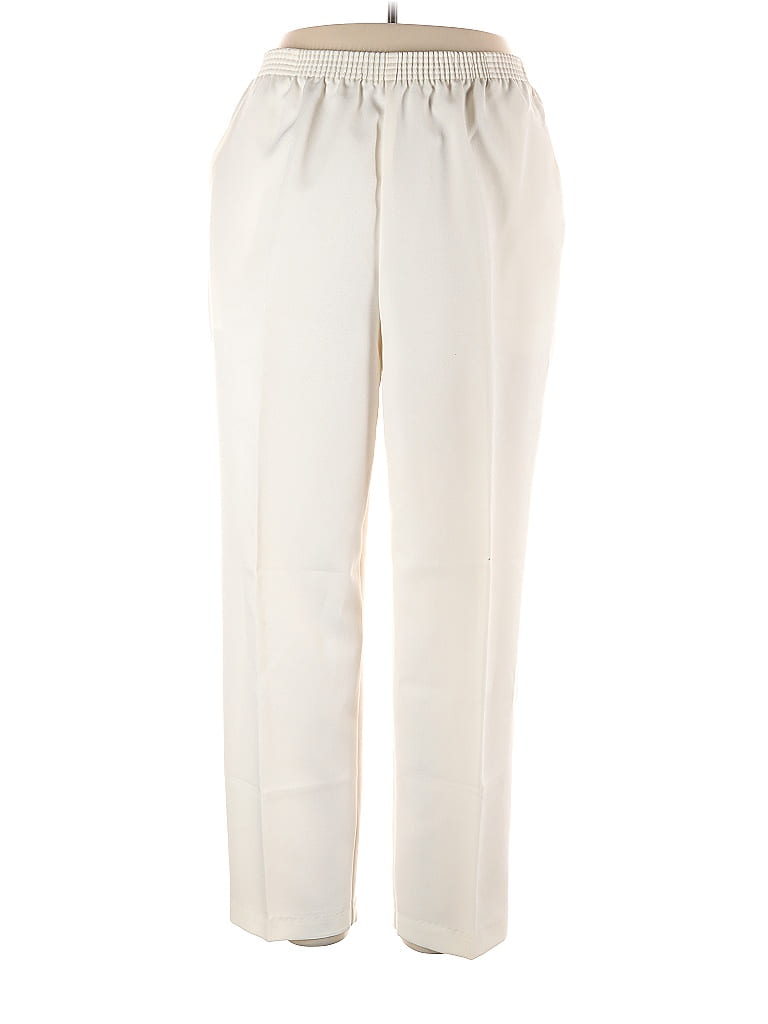 Studio Works 100% Polyester Solid Ivory Casual Pants Size 18 (Plus ...